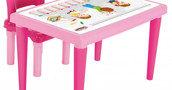 Study Table With Chair Pink - 004015000016